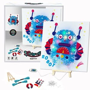 vnvdflm diy robot art kit for kids，robot making kit for boys,diy art craft night light,diy robot kit for kids,4-5 year old boy toys,birthday gift children's day gift for girls boys kids