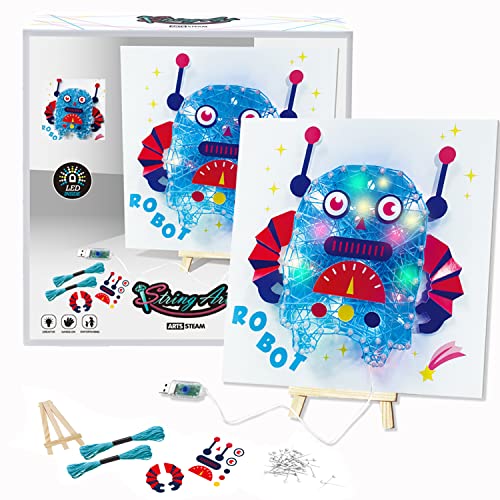 VNVDFLM DIY Robot Art kit for Kids，Robot Making Kit for Boys,DIY Art Craft Night Light,DIY Robot kit for Kids,4-5 Year Old boy Toys,Birthday Gift Children's Day Gift for Girls Boys Kids