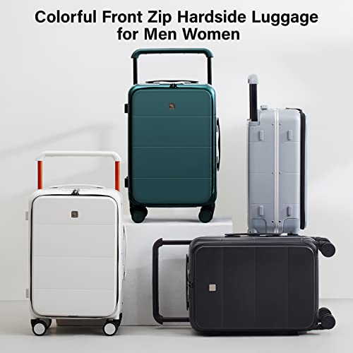 Hanke Carry On Luggage Airline Approved Hard Shell Suitcase with Spinner Wheels TSA Luggage Travel Suitcases Wide Handle for Men Women(Graphite Grey)