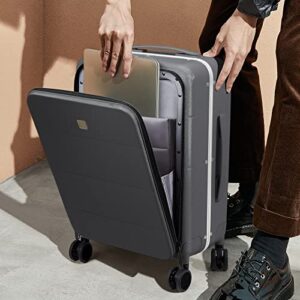 Hanke Carry On Luggage Airline Approved Hard Shell Suitcase with Spinner Wheels TSA Luggage Travel Suitcases Wide Handle for Men Women(Graphite Grey)