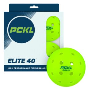 pckl elite 40 pickleball balls | tournament and competition ball | 4 pack of balls | 50 pack | 100 bulk pack | usa pickleball approved (4 pack, neon green)