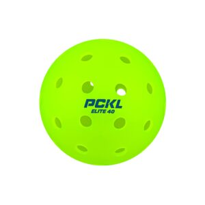 PCKL Elite 40 Pickleball Balls | Tournament and Competition Ball | 4 Pack of Balls | 50 Pack | 100 Bulk Pack | USA Pickleball Approved (4 Pack, Neon Green)