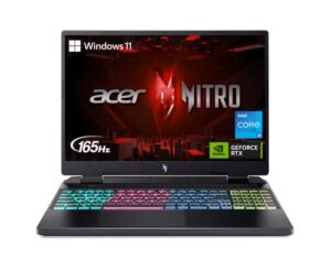 acer nitro 16 gaming laptop | intel i5-13500h | nvidia geforce rtx 4050 laptop gpu | 16" 2560 x 1600 165hz ips g-sync display | 8gb ddr5 | 512gb gen 4 ssd | wi-fi 6 | rgb backlit kb | an16-51-56vr