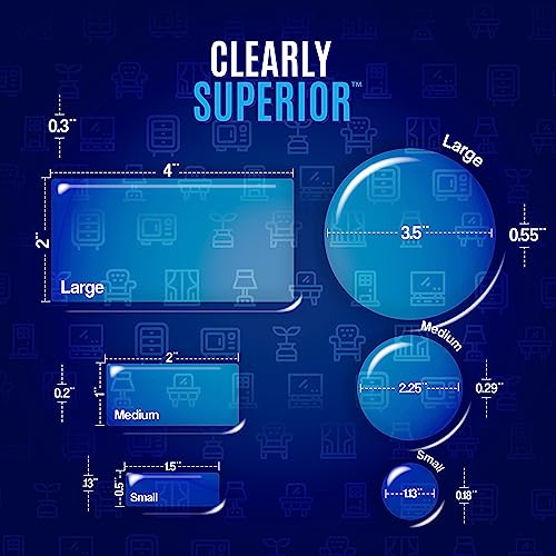 Clearly Superior Heavy Duty Wall Protectors - Large 4 Pack Rectangle 4" x 2" x .30" - Shields & Quiets Doors, Large Furniture, Bedframes, Appliances - Reusable and Easy to Apply Polymer Gel Bumpers