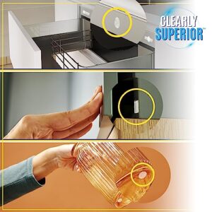 Clearly Superior Heavy Duty Wall Protectors - Large 4 Pack Rectangle 4" x 2" x .30" - Shields & Quiets Doors, Large Furniture, Bedframes, Appliances - Reusable and Easy to Apply Polymer Gel Bumpers