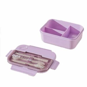 nioipxa bento box 2 or 3 compartments, 1250ml/42oz microwaveable lunch box with tableware (purple,3 compartments)