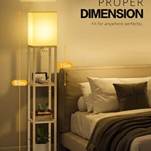 Maxsure Floor Lamp with Shelves - Touch Contro LED Floor Lamps with 3 Color Temperature