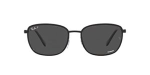 ray-ban rb3705 square sunglasses, black/polarized dark grey, 60 mm