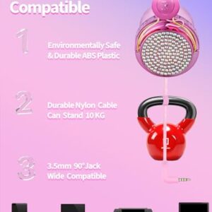 charlxee 𝟐𝟎𝟐𝟑 𝐍𝐞𝐰 Kids Unicorns Headphones with Mic for School/Travel,85dB Volume Limited,Shareport,Unicorns Gifts for Girls,On/Over Ear HD Stereo Wired Headsets with Nylon Cable-Hot Pink