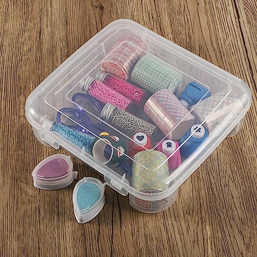 SUNMAIO 6 Pack Photo/Scrapbooking Paper Storage Box,Craft Supply Portable Project Case Container kits for Holiday Birthday Get Well Cards,Pictures, Crafts, Cardstock Paper,Scrapbooking(6 * 6inch)