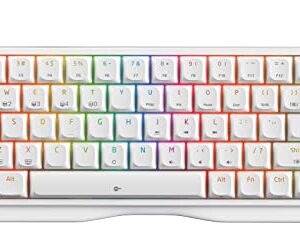 KEMOVE K68se Wired 60% Gaming Mechanical Keyboard RGB Backlit/Lighting Strip,Linear Red Switch,DSA Profile PBT Keycaps Windows and Mac Compatible,White