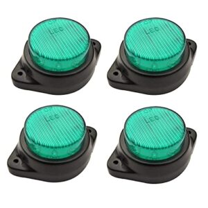 apsmotiv 2pcs truck side light 12v green 4 inch led trailer rv camper side marker clearance lights lamps surface mount truck led marker lights front rear