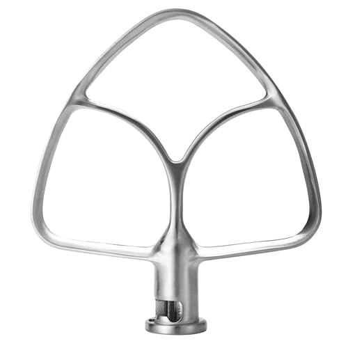 Stainless Steel Flat Beater for KitchenAid 4.5qt-5qt Tilt-Head Stand Mixer, Fit for Classic, Classic Plus and Artisan Mixer K45SS, KSM75, KSM90, KSM110, KSM125, KSM150 Heavy Duty and Dishwasher Safe