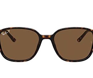 Ray-Ban RB2193 Leonard Polarized Square Sunglasses, Havana/B-15 Brown, 55 mm