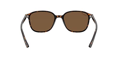 Ray-Ban RB2193 Leonard Polarized Square Sunglasses, Havana/B-15 Brown, 55 mm