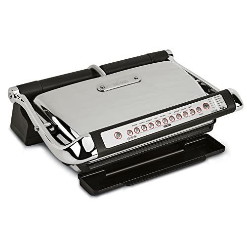 All-Clad AutoSense Stainless Steel Indoor Grill, Panini Press XL Automatic Cooking 1800 Watts Smokeless, Removable Plates, Dishwasher Safe