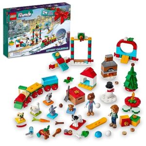 lego friends 2023 advent calendar 41758 christmas holiday countdown playset, 24 collectible daily surprises including 2 mini-dolls and 8 pet figures