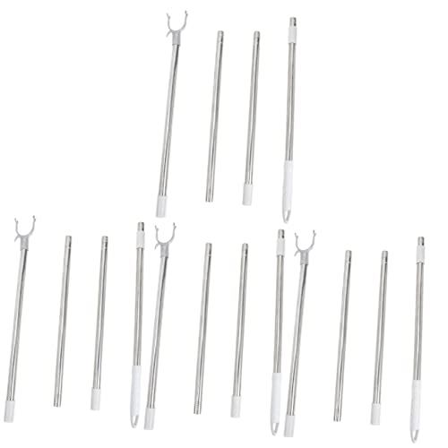 CIYODO Bathroom Must Haves 4pcs Stitching Clothes Rail Outdoor Hooks for Hanging Curtain Hooks for Drapes Retractil De Clothesline Prop Garment Reacher Clothes Reach Tool Closet Hook Pole