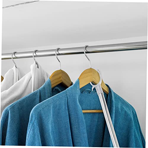 CIYODO Bathroom Must Haves 4pcs Stitching Clothes Rail Outdoor Hooks for Hanging Curtain Hooks for Drapes Retractil De Clothesline Prop Garment Reacher Clothes Reach Tool Closet Hook Pole