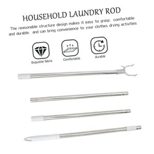 CIYODO Bathroom Must Haves 4pcs Stitching Clothes Rail Outdoor Hooks for Hanging Curtain Hooks for Drapes Retractil De Clothesline Prop Garment Reacher Clothes Reach Tool Closet Hook Pole