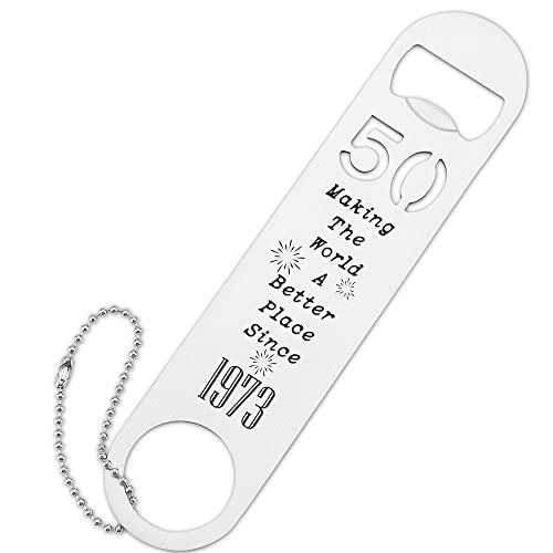 50th Birthday 1973 Birthday Bottle Opener for 50th Birthday Party Favors 50th Wedding Anniversaries Souvenirs Favors, Gifts for Women Men Her Father Mother Friends Funny 50 Year Old Presents NF02