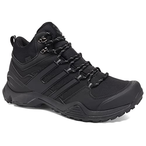 Grand Attack Hiking Boots for Men Hiking Shoes Lightweight Anti Slip Trekking Trails Outdoor Work Shoes Black Size 9-9.5