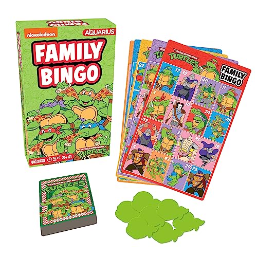 AQUARIUS Teenage Mutant Ninja Turtles Bingo Game - Fun Family Party Game for Kids, Teens and Adults - Entertaining Family Game Night Gift - Officially Licensed TMNT Merchandise - Ages 6 and Up