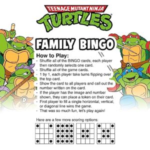 AQUARIUS Teenage Mutant Ninja Turtles Bingo Game - Fun Family Party Game for Kids, Teens and Adults - Entertaining Family Game Night Gift - Officially Licensed TMNT Merchandise - Ages 6 and Up