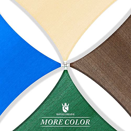 Royal Shade 14' x 20' Beige Rectangle Sun Shade Sail Canopy Outdoor Patio Fabric Screen Awning RTAPR1420-95% UV Blockage, Heavy Duty, Water & Air Permeable (We Make Custom Size)