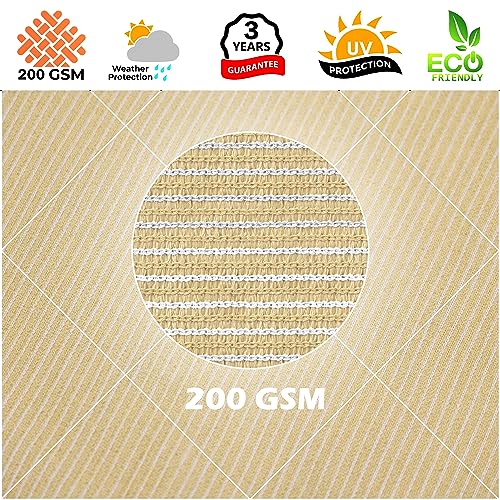 Royal Shade 14' x 20' Beige Rectangle Sun Shade Sail Canopy Outdoor Patio Fabric Screen Awning RTAPR1420-95% UV Blockage, Heavy Duty, Water & Air Permeable (We Make Custom Size)