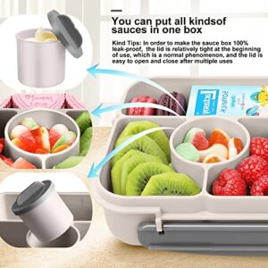 Demiue Lunch Box for Adults/Kids/Toddler,5 Compartments Bento Lunch Containers with Sauce Vontainers,Microwave & Dishwasher & Freezer Safe,BPA Free(White)