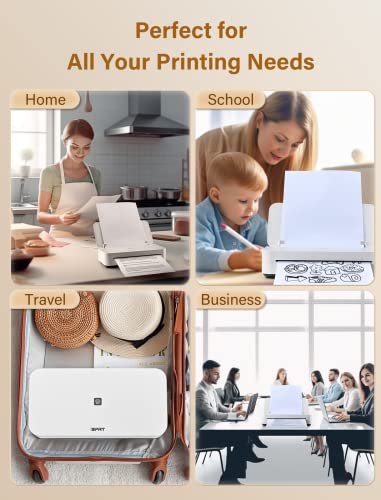 iDPRT Wireless Printer, Future999 Portable Printer w/One-Piece Easy-to-Load Cartridge, Compact Design, Wired & Wireless Connection, Harmless Material, 300DPI HD Printing, Printer for Home Use, Office