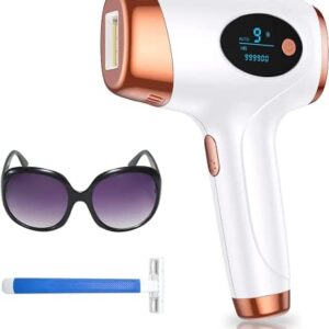 At-home IPL Hair Removal for Women and Men, Permanent Laser Hair Removal 999900 Flashes for Facial Legs Arms