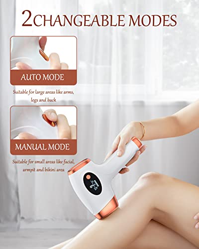 At-home IPL Hair Removal for Women and Men, Permanent Laser Hair Removal 999900 Flashes for Facial Legs Arms