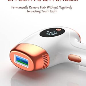 At-home IPL Hair Removal for Women and Men, Permanent Laser Hair Removal 999900 Flashes for Facial Legs Arms