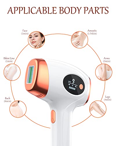 At-home IPL Hair Removal for Women and Men, Permanent Laser Hair Removal 999900 Flashes for Facial Legs Arms