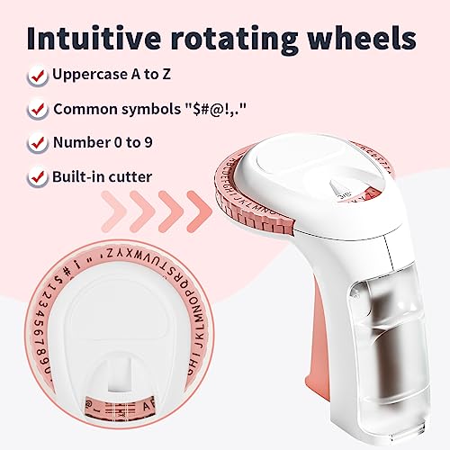 Vixic Embossing Label Maker Machine, Omega S Portable Handheld Embossed Label Maker Writer, Mini Embosser Label Maker with 3 Rolls Embossing Label Tapes for Home Office Organization