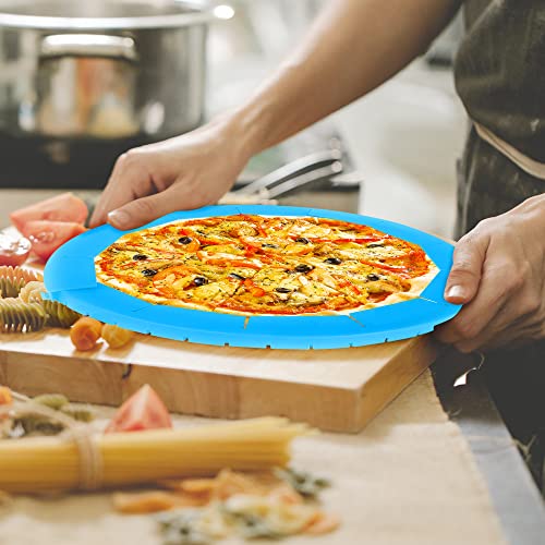 QUWOLACE Adjustable Silicone Pie Crust Shield, 2 Pack Pie BPA-free Pie Crust Protector Cover Kitchen Tool for Baking Pie Pizza, Fit 8-11.5 Inch Pies- Dishwasher Safe (Blue)