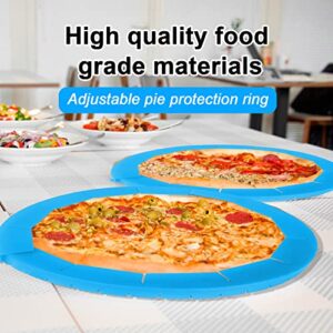 QUWOLACE Adjustable Silicone Pie Crust Shield, 2 Pack Pie BPA-free Pie Crust Protector Cover Kitchen Tool for Baking Pie Pizza, Fit 8-11.5 Inch Pies- Dishwasher Safe (Blue)