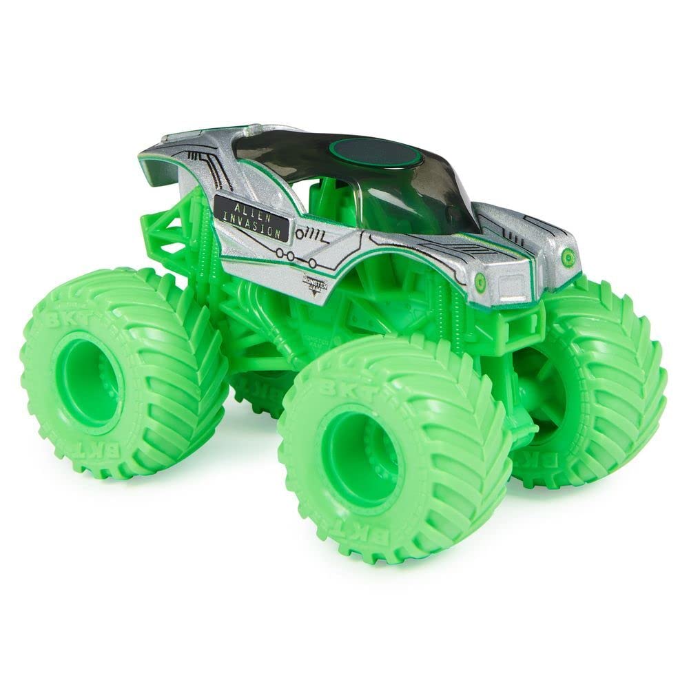 Monster Jam 2022 Spin Master 1:64 Diecast Truck with Bonus Accessory: Hyper Fueled Alien Invasion