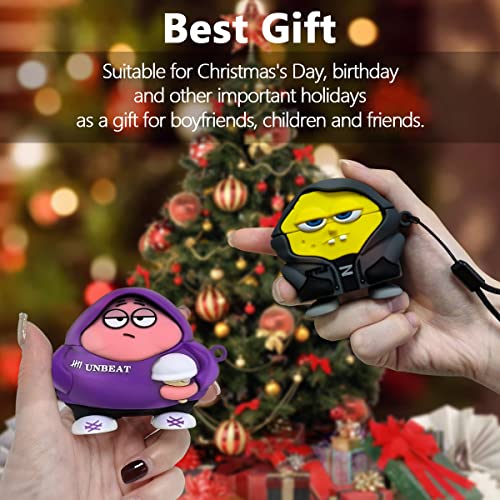 [2Pack] Cartoon Cover Compatible for Airpods 3rd Generation Case, Cute Funny Air Pods 3 Character Case, Unique Design Kawaii 3D Cartoon Characters Soft Silicone AirPod 3 Case Cover for Men Women