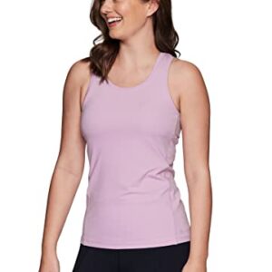 RBX Active Women's Tank Top Body Skimming Athletic Fit Tee for Running, Yoga, Casual Wear Breathable Sleeveless Workout Top Super Soft Ventilated Back Keyhole Airy Tank Knot Light Purple S