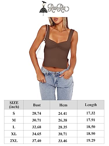 REORIA Women Summer Tops Sexy Ruched Sweetheart Neck Sleeveless Backless Side Split Tank Tops Going Out Y2K Trendy Cropped Tank Tops Pluse Size White Medium