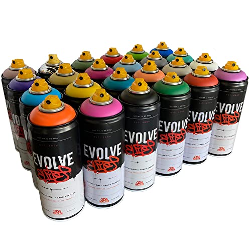 Evolve Elite 24 pack, Low Pressure - Assorted Colors - 12 oz Spray Paint Cans