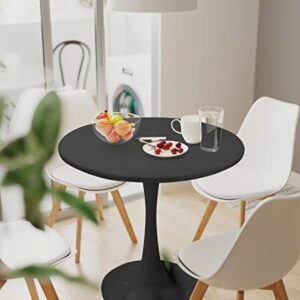 Sinovoy White Round Dining Table Modern Style 31.5" with Pedestal Base in Tulip Design, Mid-Century Leisure Table for Kitchen Dining Room & Living Room (Black)