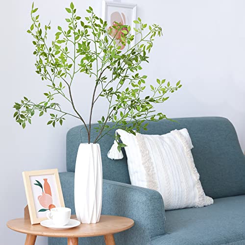 CEWOR Faux Branches Artificial Plants 2PCS 43.3 Inch Green Nandina Faux Plants for Wedding Shop Garden Office Home Décor Greenery Stems for Vase