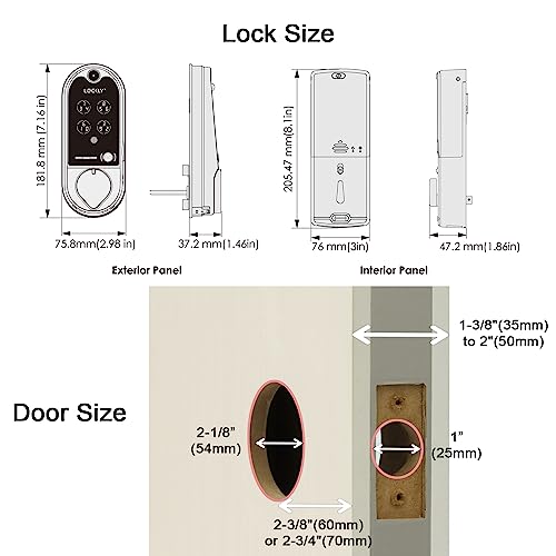 Lockly Vision, Video Doorbell Camera Smart Lock, 2-Way Audio Keyless Entry Door Lock, Fingerprint, Digital Keypad, Wi-Fi Smart Locks for Front Door with SD Card, No Monthly Fee, Venetian Bronze