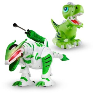 power your fun intellisaur remote control dinosaur robot for kids and robo pets t-rex dinosaur toy for boys and girls -interactive electronic pets for boys and girls with touch sensors, led light eyes