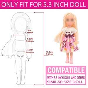 5.3 inch Doll Clothes and Accessories 6 Beach Swimsuits 3 Dresses with 2 Swimming Rings 2 Drinks 2 Hats 2 Glasses 2 Shoes for 5.3 Inch Doll