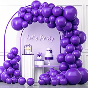 yaowky purple balloons garland arch kit, 100pcs 18in 12in 10in 5in purple latex balloons garland arch kit with glue dot strip and ribbon for birthday weddings anniversary graduation party decorations